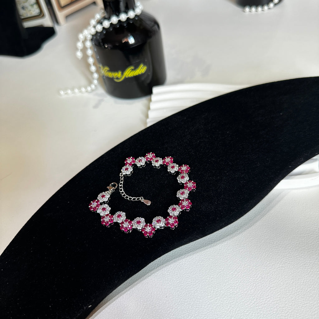 Ruby Red Corundum Jewelry Set - Earrings, Bracelet & Necklace Suite ...